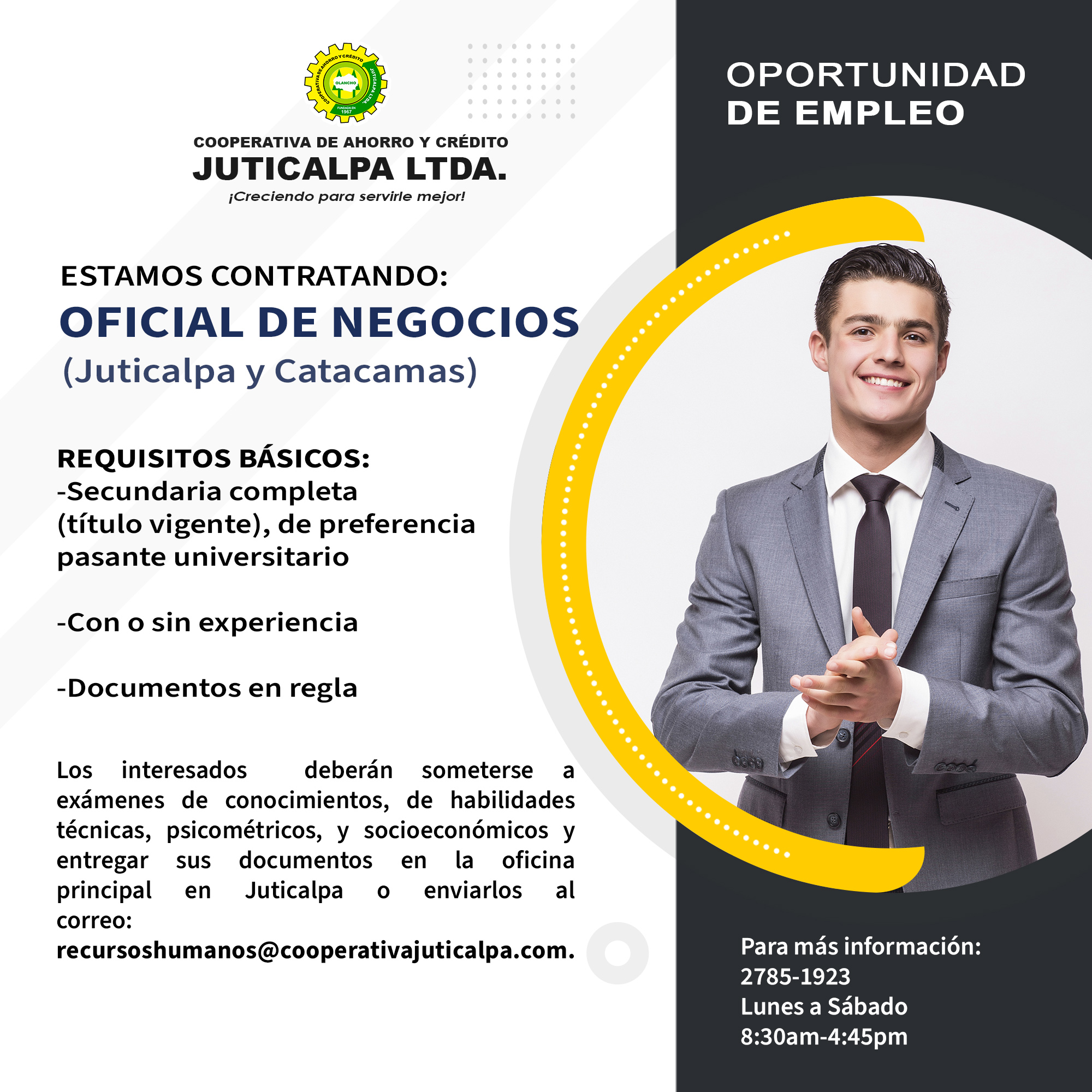 Oportunidad de Empleo – Cooperativa Juticalpa